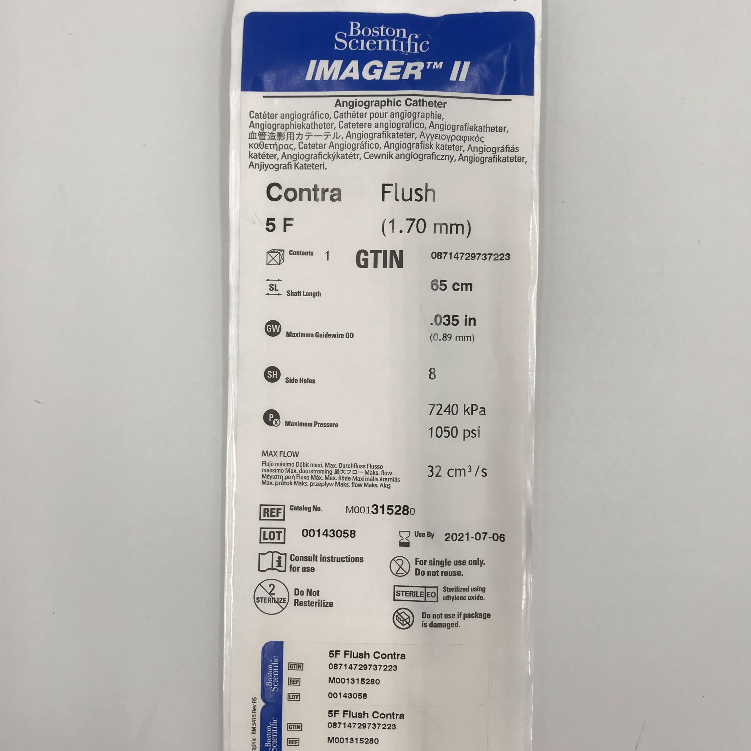 Boston Scientific 31528 Imager II Contra Flush Angiographic Catheter ...