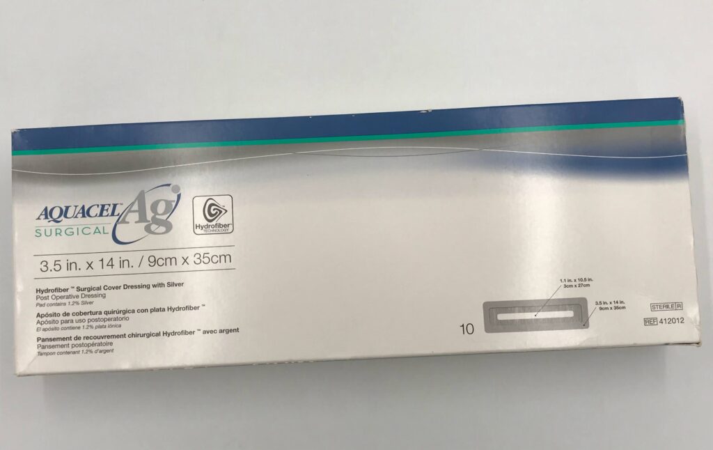 Convatec 412012 Aquacel Hydrofiber Surgical Cover Dressing w/Silver, 3 ...