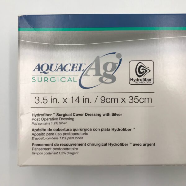 Convatec 412012 Aquacel Hydrofiber Surgical Cover Dressing w/Silver, 3 ...