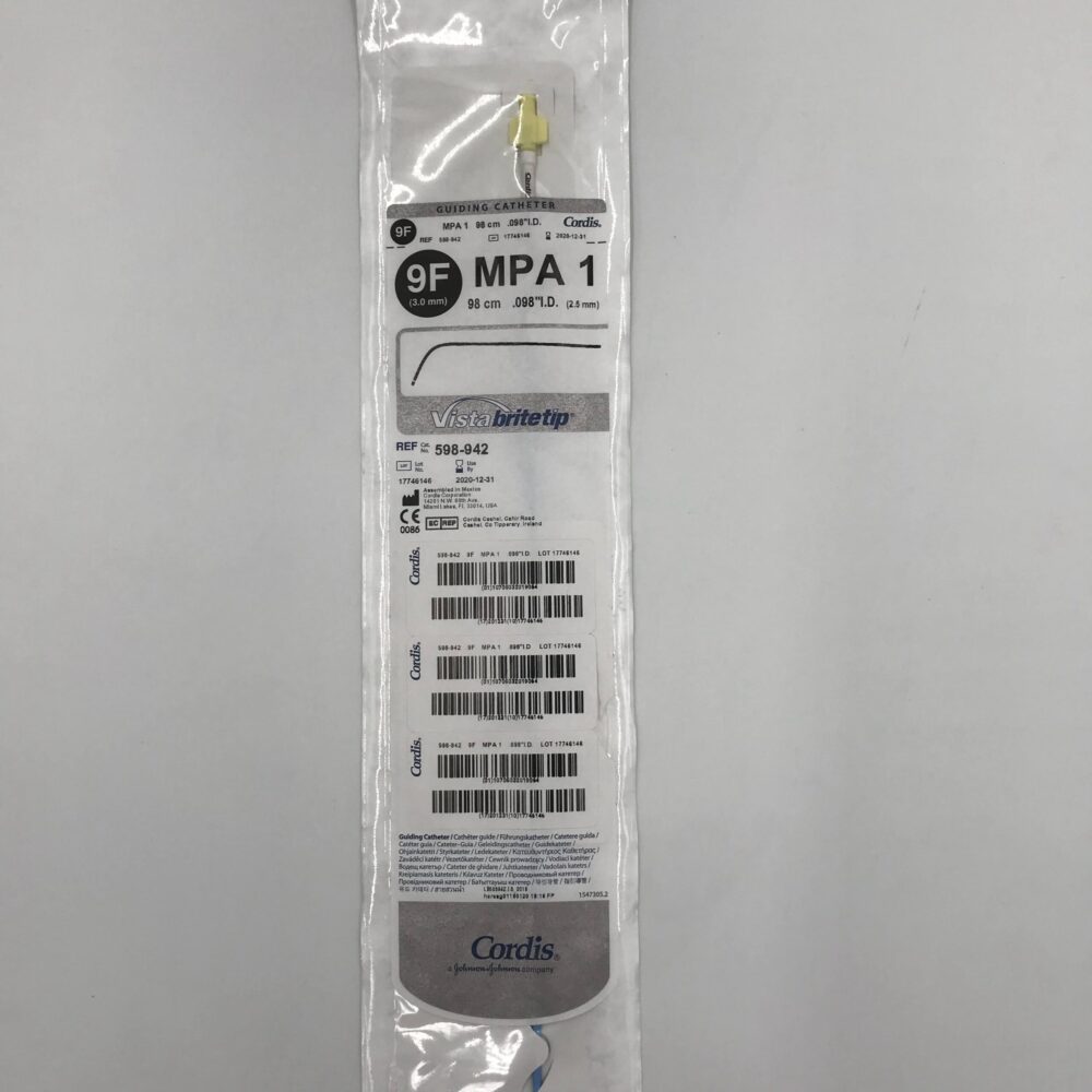 Cordis 598-942 Vista Brite Tip Guiding Catheter, MPA 1, 9F (x) - GB ...