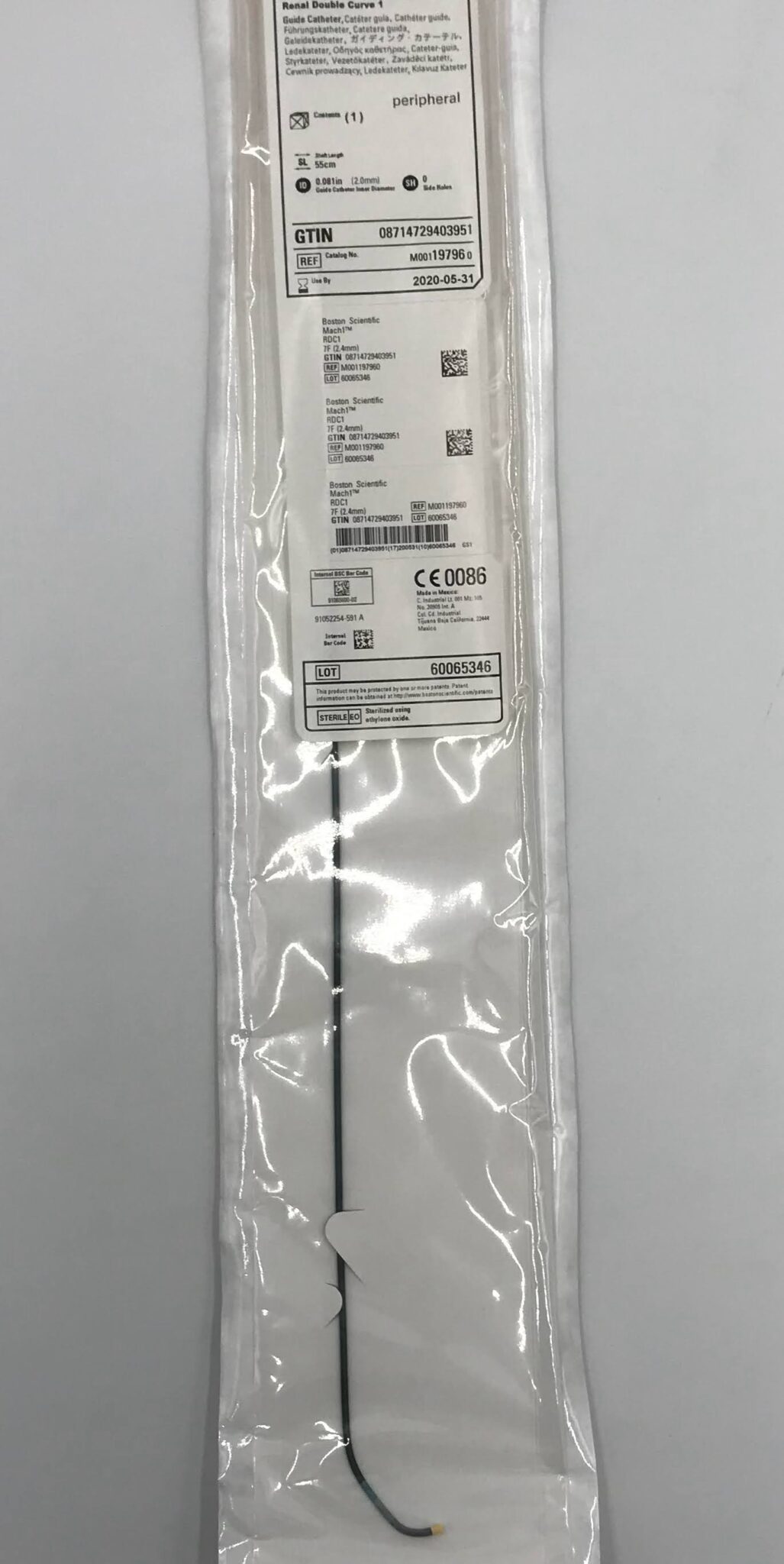 Boston Scientific 19796 Mach 1, RDC1 Renal Double Curve 1 Guide ...