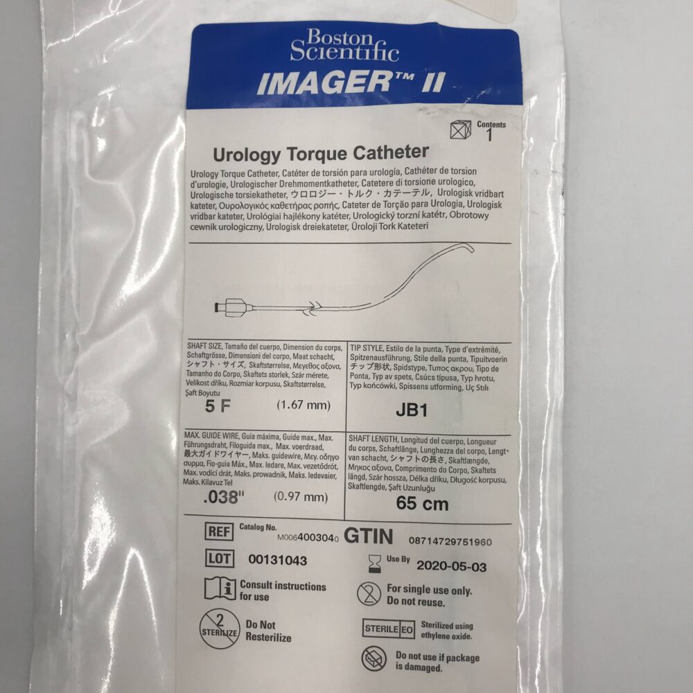 Boston Scientific 400304 Imager II Urology Torque Catheter JB1 5F x ...