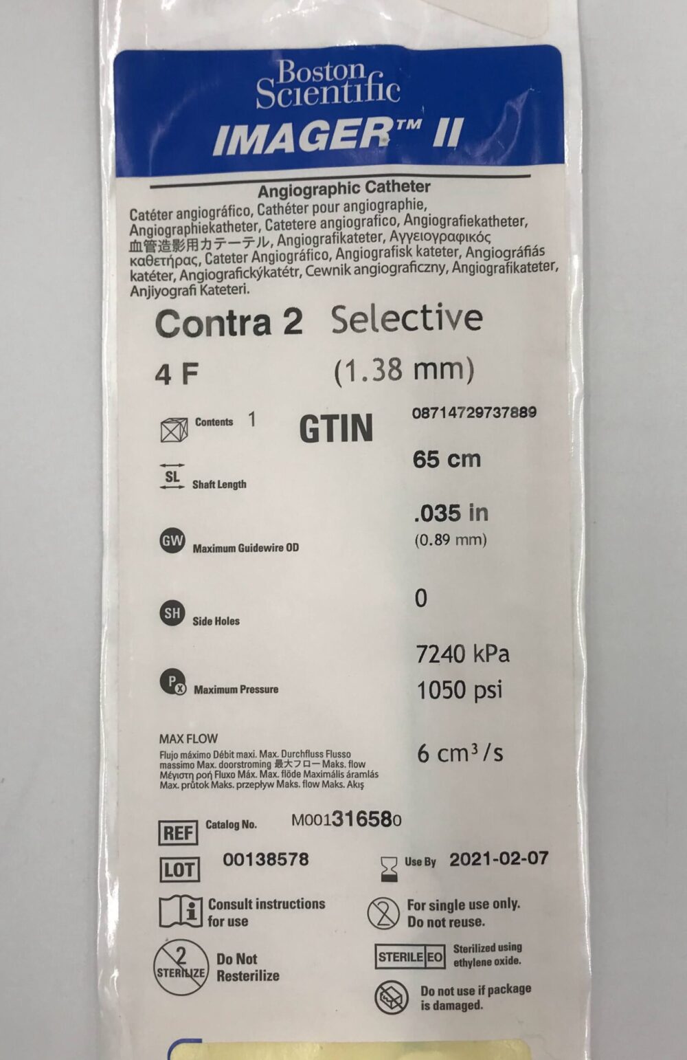 Boston Scientific 31658 Imager II Contra 2 Selective Angiographic ...