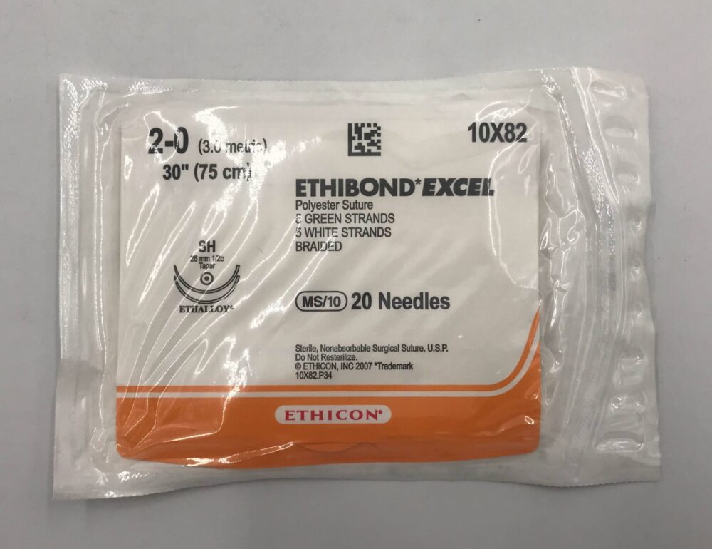 Ethicon 10X82 ETHIBOND EXCEL Polyester Suture, 2-0 30in - GB TECH USA