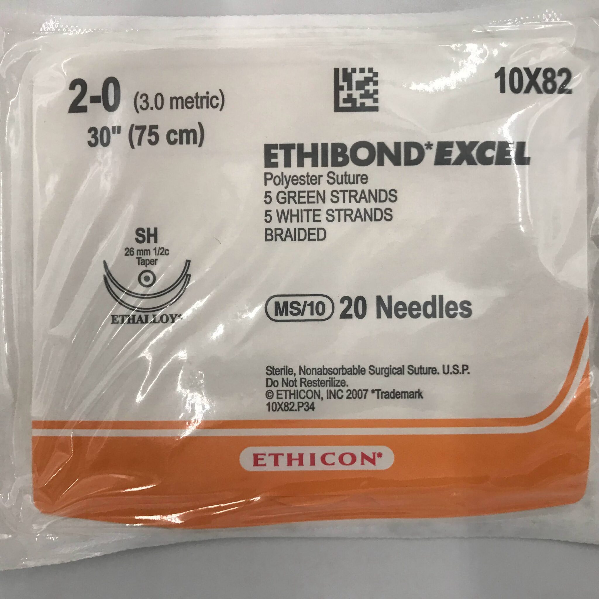 Ethicon 10X82 ETHIBOND EXCEL Polyester Suture, 2-0 30in – GB TECH USA