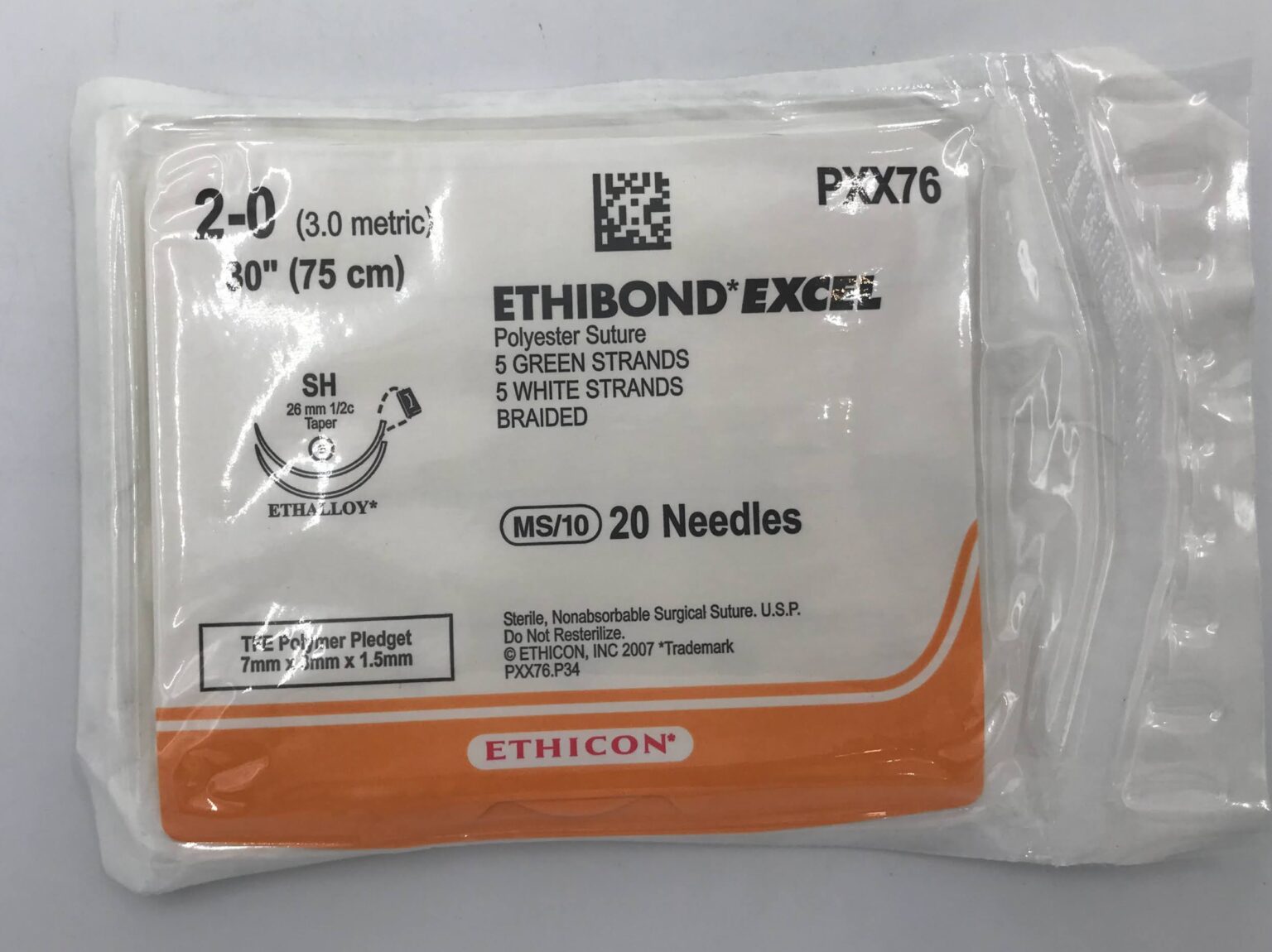 Ethicon PXX76 ETHIBOND EXCEL Polyester Suture 2-0 30in - GB TECH USA