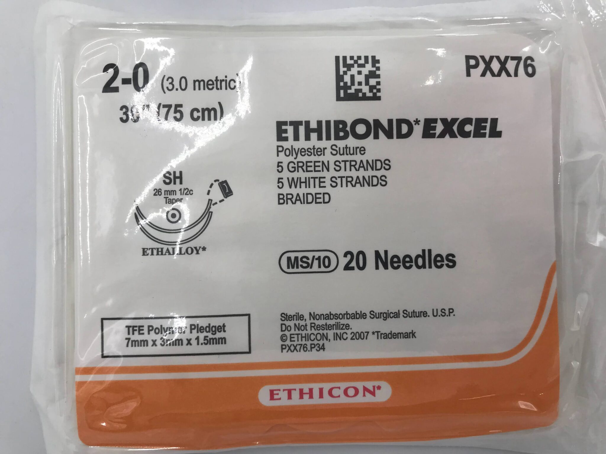 Ethicon PXX76 ETHIBOND EXCEL Polyester Suture 2-0 30in - GB TECH USA