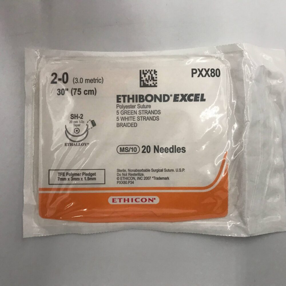 Ethicon PXX80 Ethibond Excel Polyester Suture, 2-0 30in - GB TECH USA