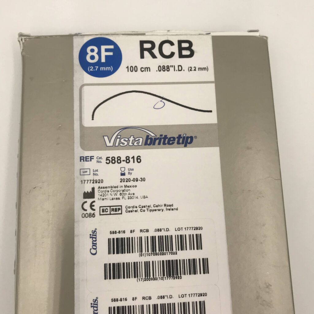 Cordis 588-816 Vista BriteTip™ RCB 8F Guiding catheter (X) – GB TECH USA