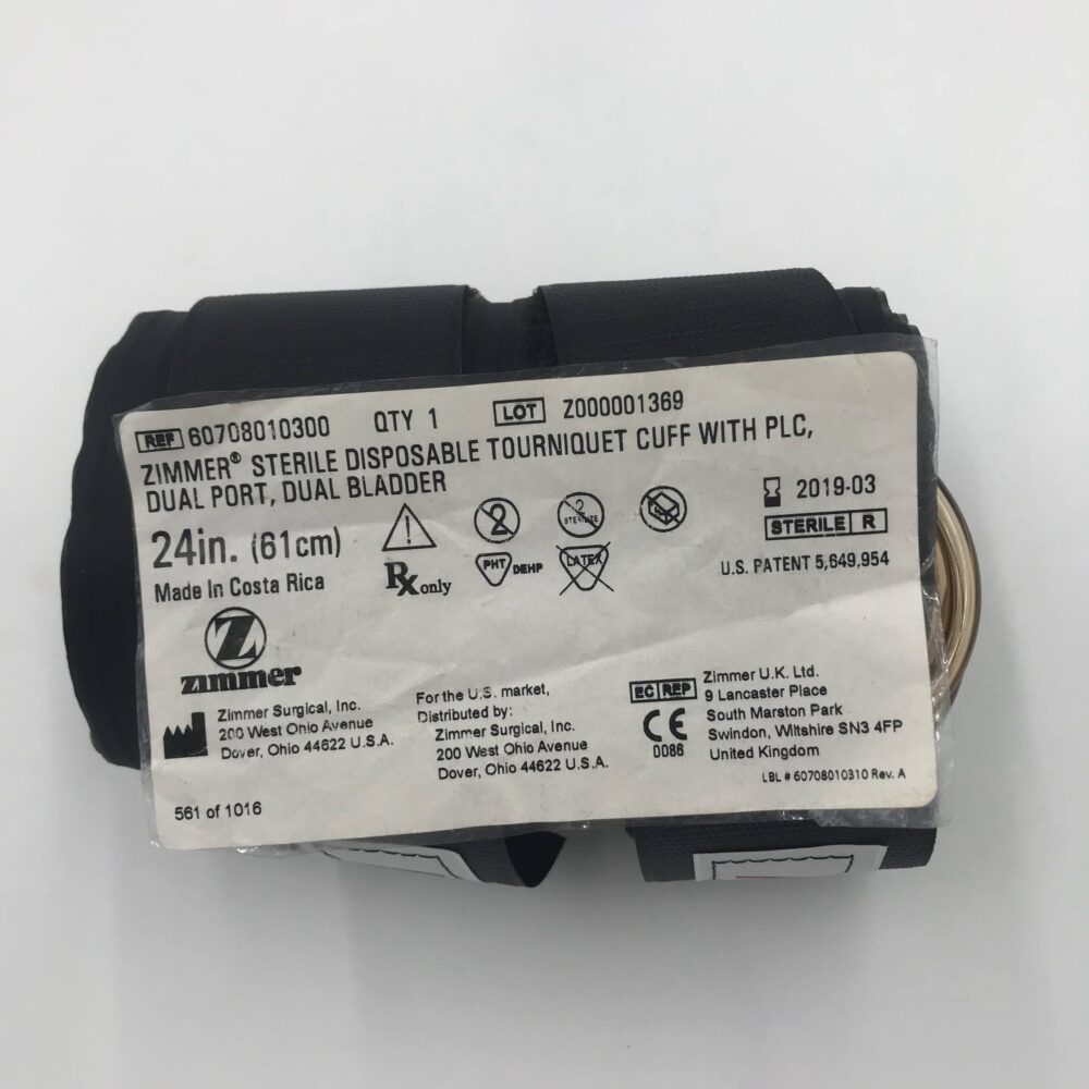 Zimmer 60708010300 Disposable Tourniquet Cuff with PLC Dual Port, Dual ...