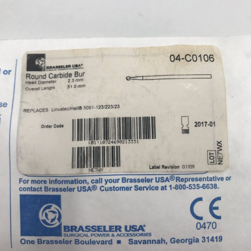 Brasseler USA 04-C0106 Round Carbide Bur Head Diameter 2.3mm Overall ...