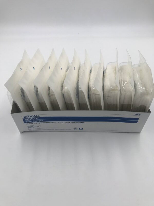 TYCO 3085 Kendall Kerlix Super Sponges Med. 6in x 6.75in Stretched ...