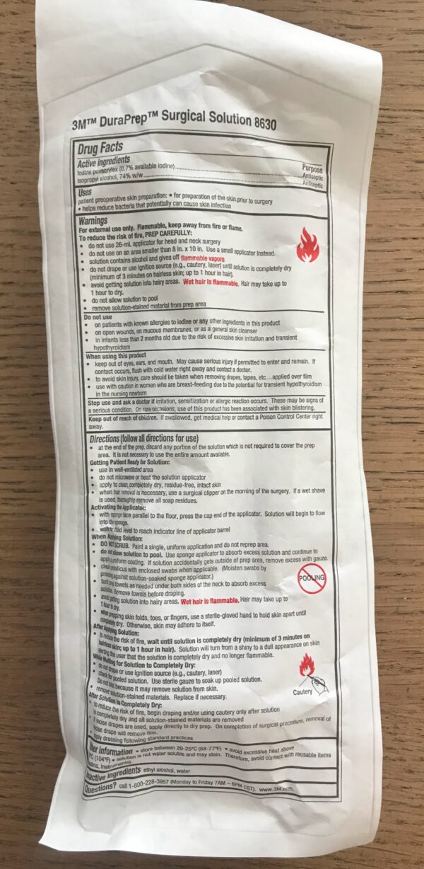 3M 8630 DuraPrep Surgical Solution, 9Fl Oz. (X) – GB TECH USA