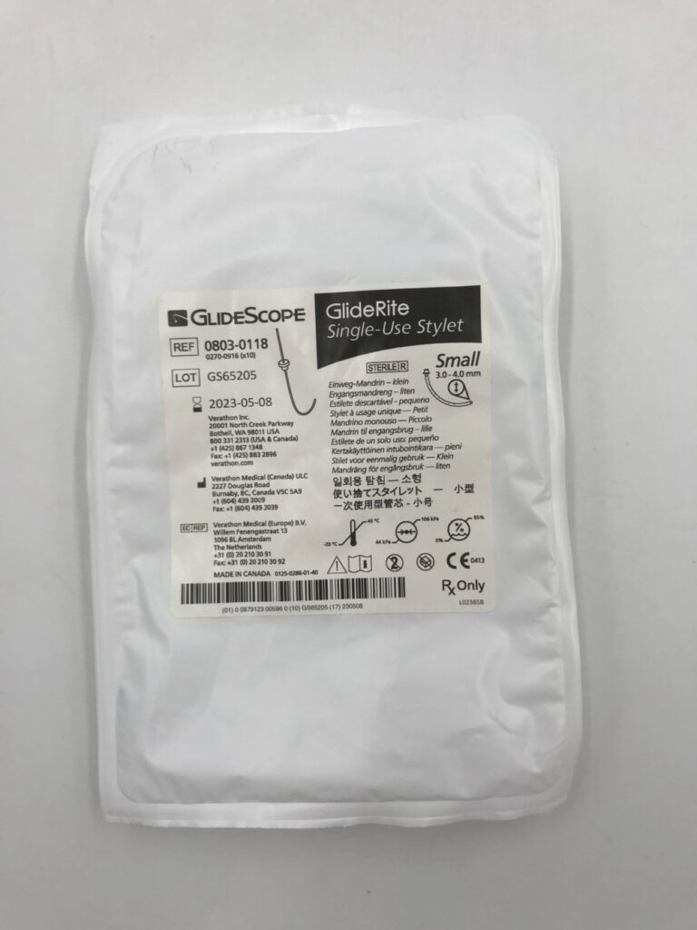 Verathon 0803-0118 GlideScope GlideRite Single-Use Stylet Small 3.0-4 ...