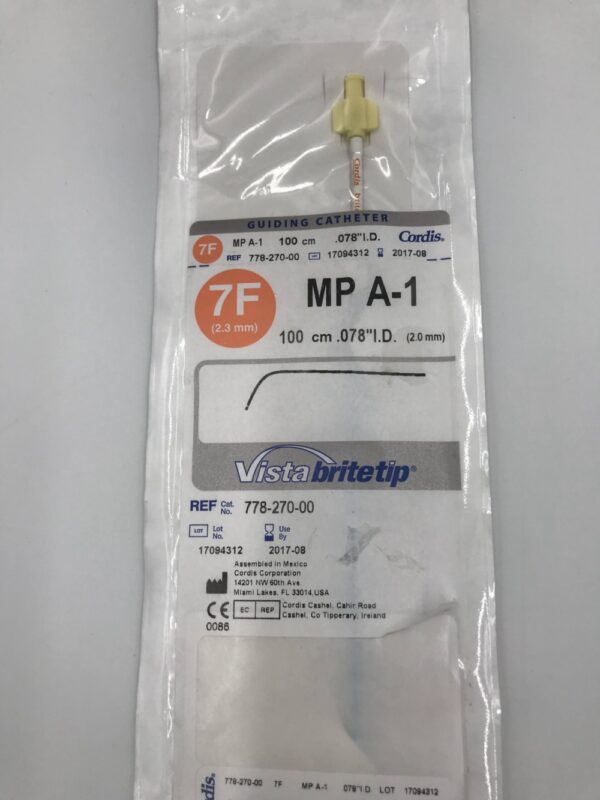 Cordis 778-270-00 MP A-1 Vista BriteTip Guiding Catheter 7F 100cm (X ...