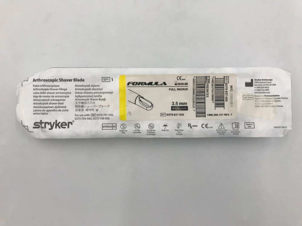 STRYKER 0375-637-000 Disposable Arthroscopic Shave Blade, Small Joint 3.5mm(X) - GB TECH USA