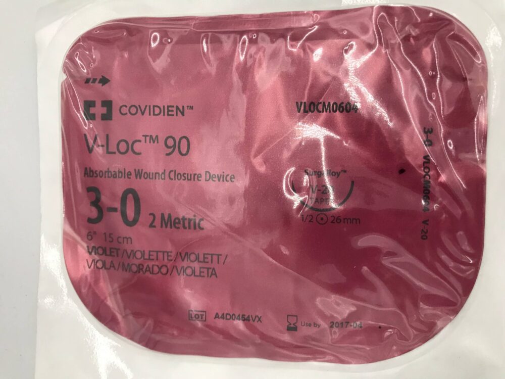 COVIDIEN VL0CM0604 V-Loc 90 Absorbable Wound Closure Device 3-0 Violet ...