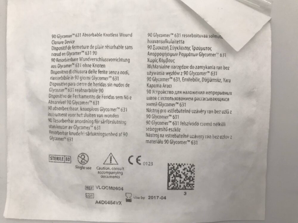 COVIDIEN VL0CM0604 V-Loc 90 Absorbable Wound Closure Device 3-0 Violet ...