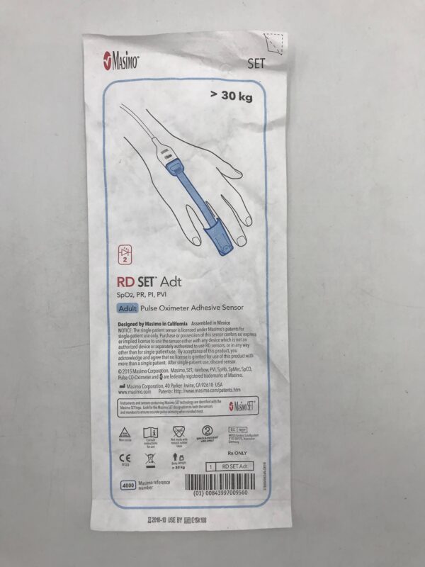 MASIMO 4000 RD SET Adt SpO2 Adult Pulse Oximeter Adhesive Sensor >30kg ...