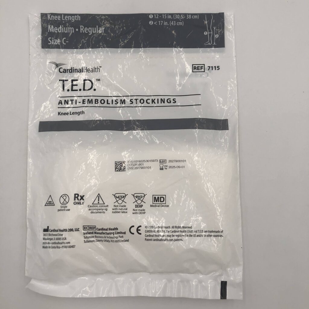CARDINAL HEALTH 7115 T.E.D. Anti-Embolism Stockings Knee-Length, Medium ...