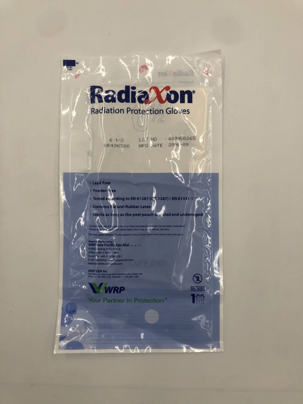 WRP XR496500 RadiaXon Radiation Protection Gloves Size 6.5 (X) - GB ...