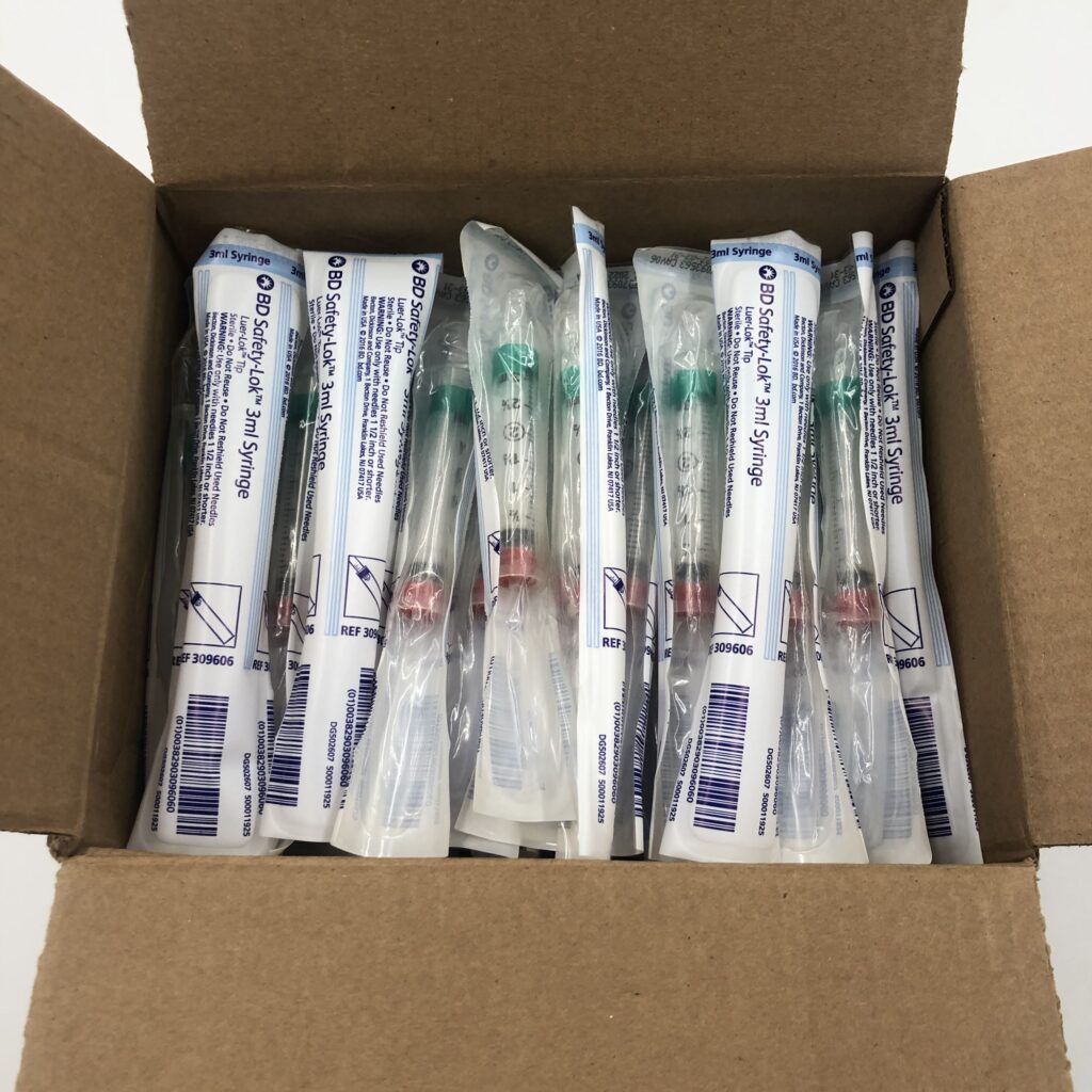 BD 309606 Safety-Lok 3ml Syringe Luer-Lok Tip (100/Box) (X) – GB TECH USA