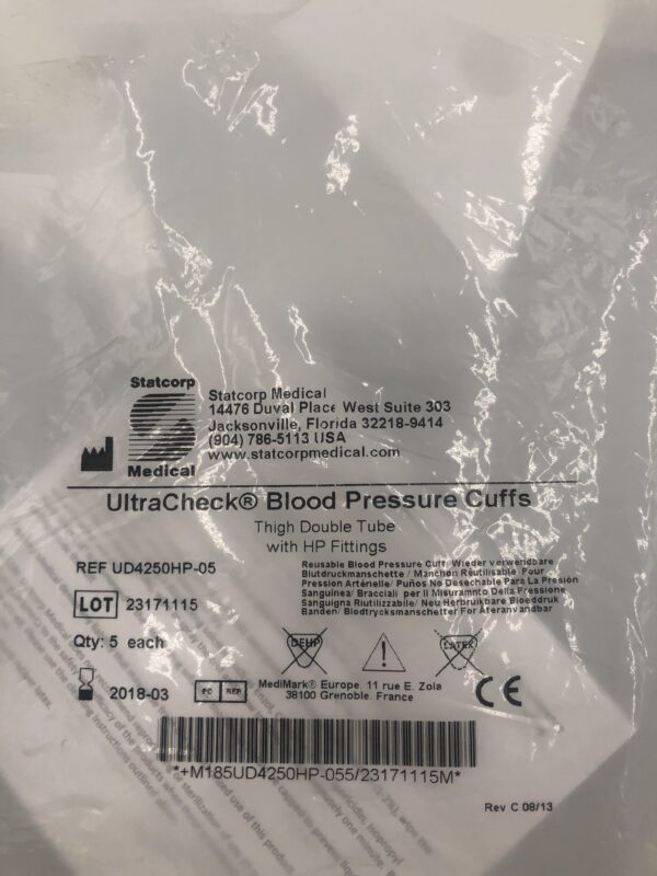 STATCORP UD4250HP-05 UltraCheck Blood Pressure Cuffs, Thigh Double Tube ...