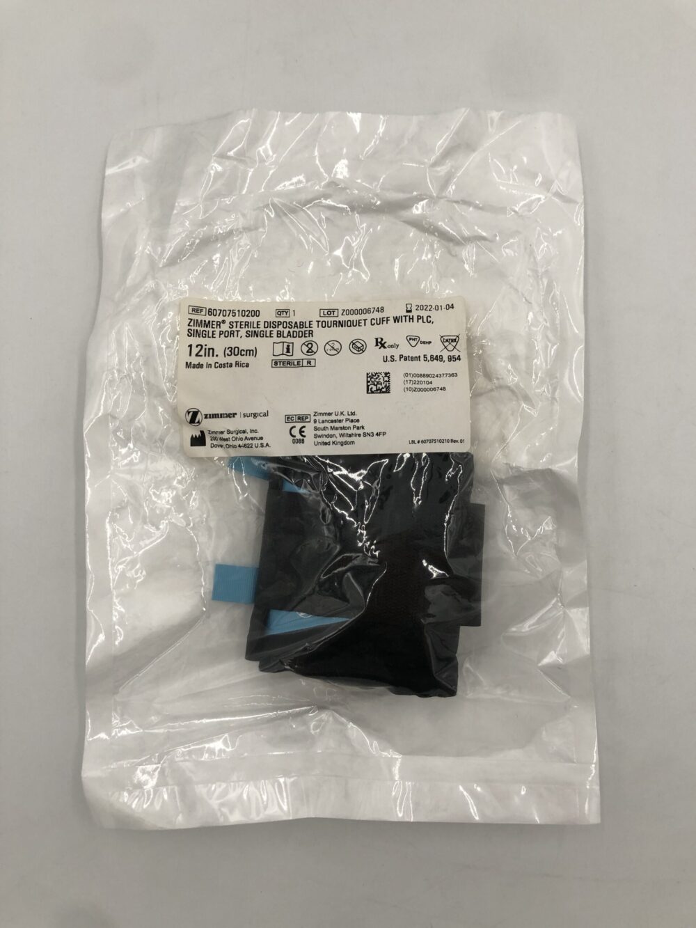 ZIMMER 60707510200 Disposable Tourniquet Cuff w/ PLC, Single Port ...