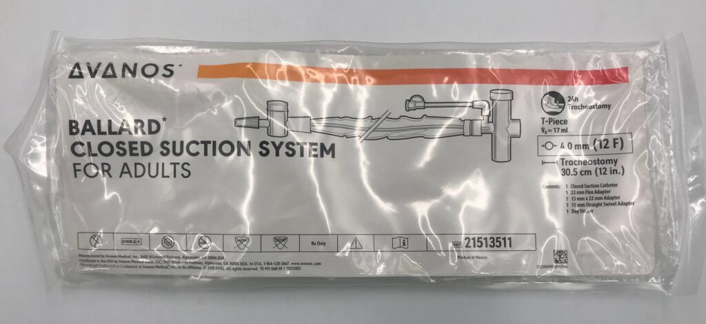 Avanos 21513511 Ballard Closed Suction System Adult, 24H Tracheostomy ...