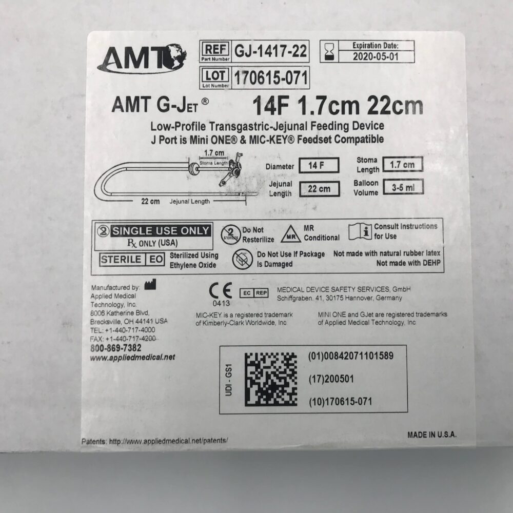 Applied Medical GJ-1417-22 AMT G-Jet Low Profile Transgastric Jejunal ...