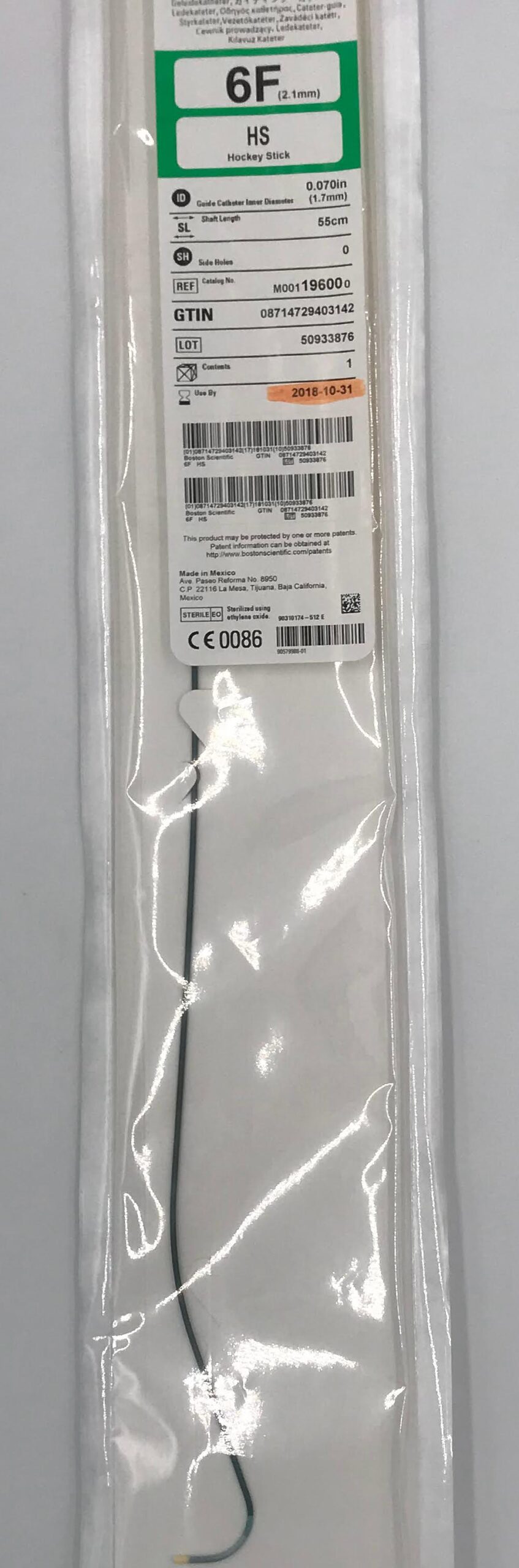 Boston Scientific 19600 Mach1 Peripheral HS Hockey Stick Guide Catheter ...