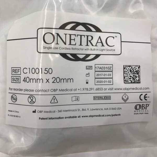 OBP Medical C100150 OneTrac Single-Use Cordless Retractor w/ Built-In ...