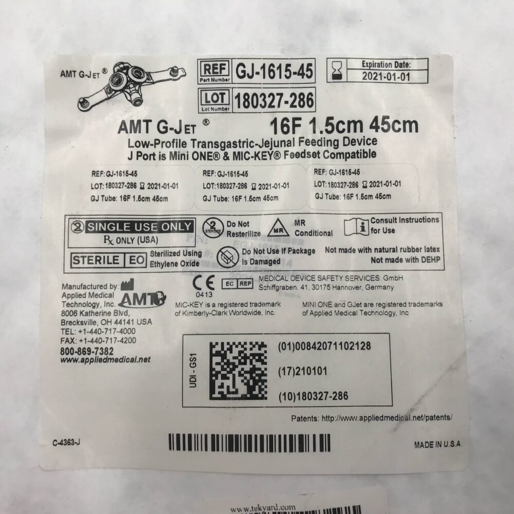 Applied Medical GJ-1615-45 AMT G-Jet Low Profile Transgastric-Jejunal ...