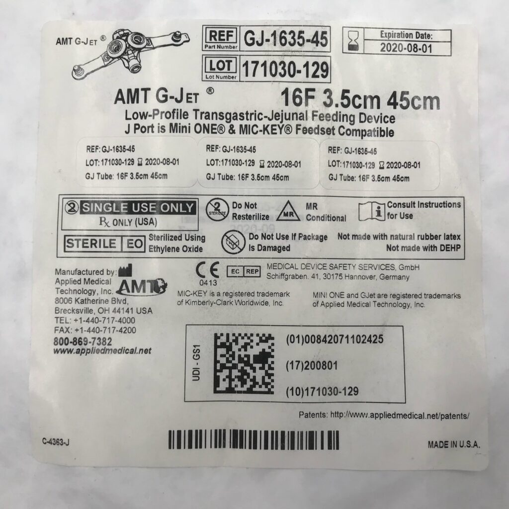 Applied Medical GJ-1635-45 AMT G-Jet Low Profile Transgastric-Jejunal ...