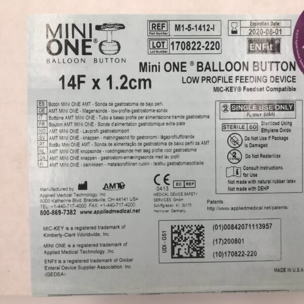 Applied Medical M1-5-1412-I Mini One Balloon Button Low Profile Feeding ...