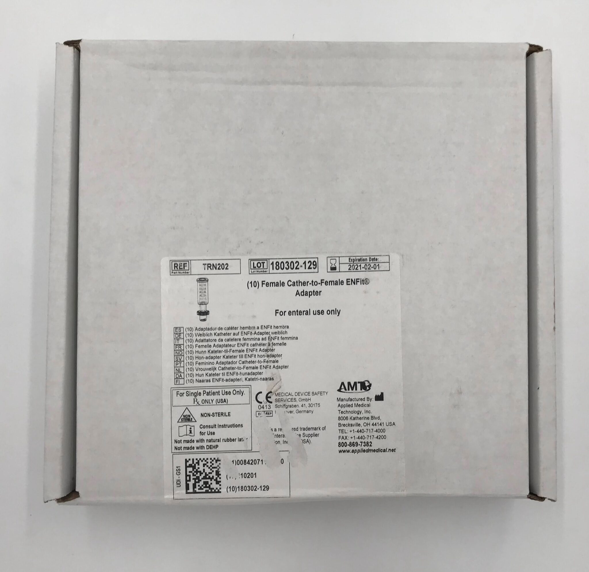 Applied Medical TRN202 Female Cather-to-Female ENFit Adapter (10/Box ...