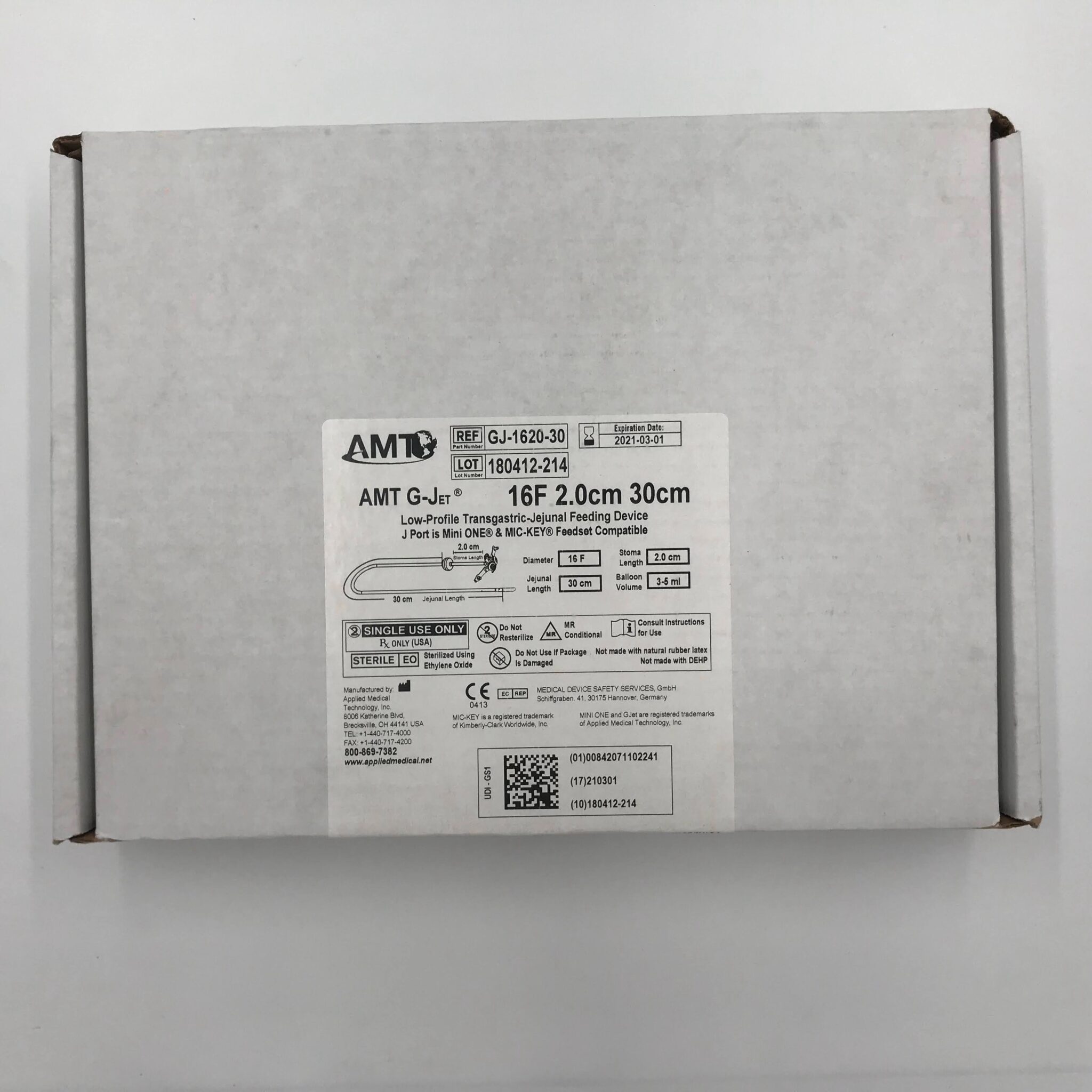Applied Medical GJ-1617-30 AMT G-Jet Low Profile Transgastric-Jejunal ...