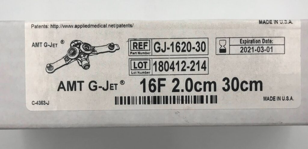 Applied Medical GJ-1620-30 AMT G-Jet Low-Profile Transgastric-Jejunal ...