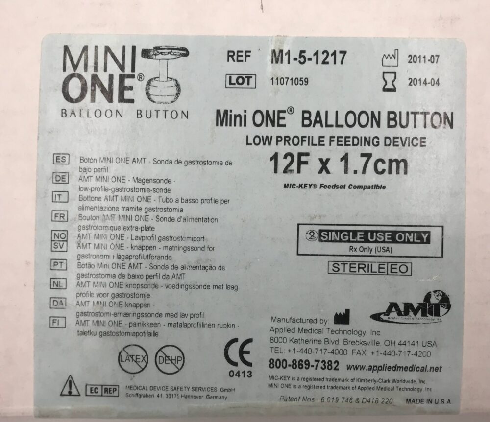 Applied Medical M1-5-1217 Mini One Balloon Button Low Profile Feeding ...