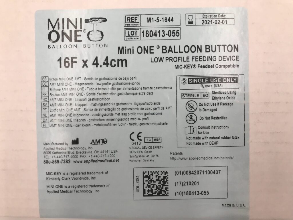 Applied Medical M1-5-1644 Mini One Balloon Button Low Profile Feeding ...