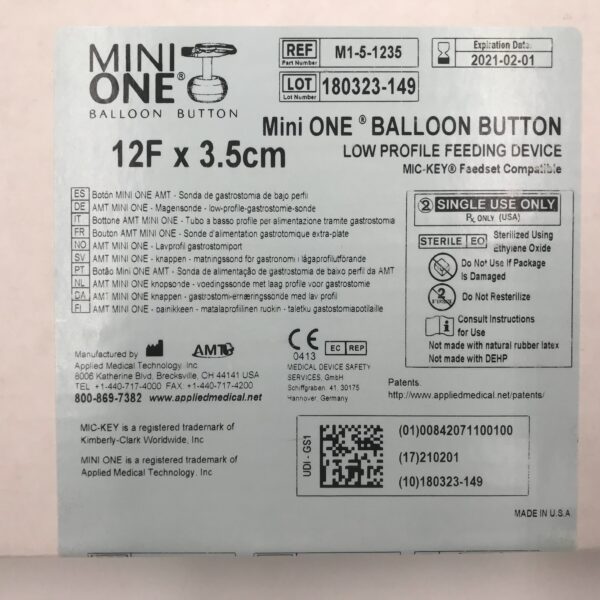 Applied Medical M1-5-1235 Mini One Balloon Button Low Profile Feeding ...
