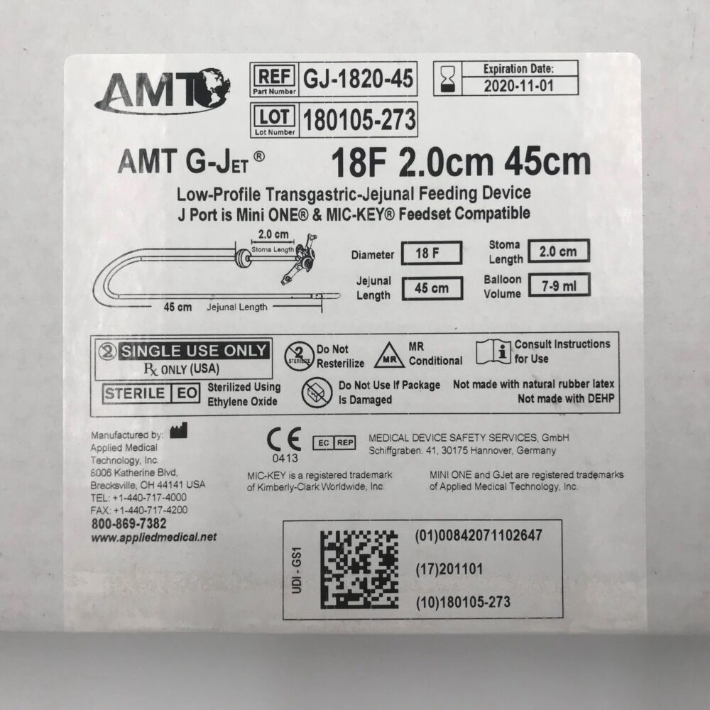 Applied Medical GJ-1820-45 AMT G-Jet Low Profile Transgastric-Jejunal ...