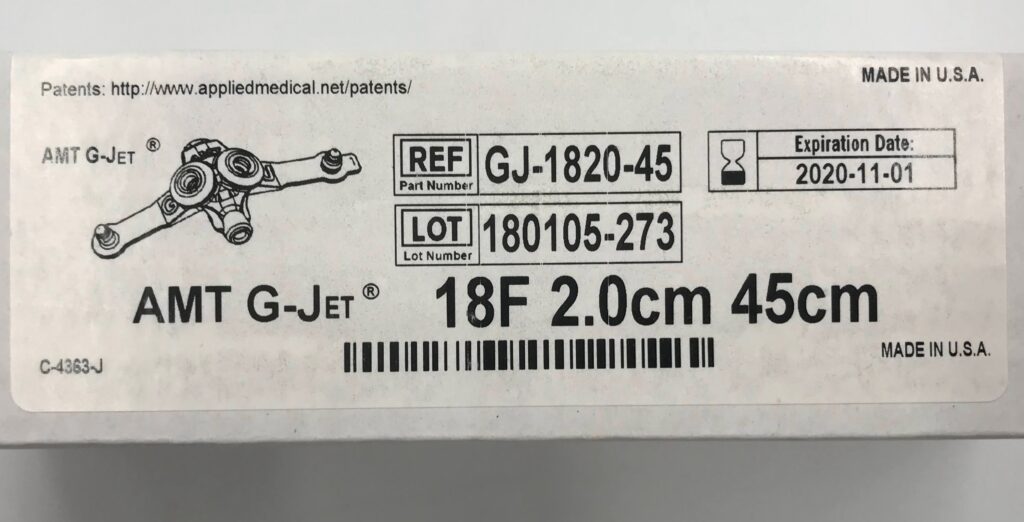 Applied Medical GJ-1820-45 AMT G-Jet Low Profile Transgastric-Jejunal ...