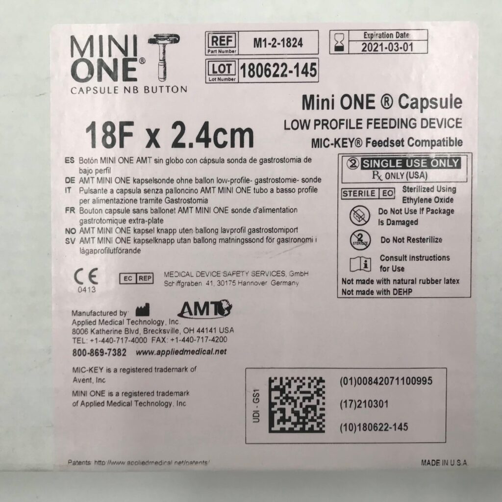 Applied Medical M1-2-1824 Mini One Capsule Low Profile Feeding Device ...