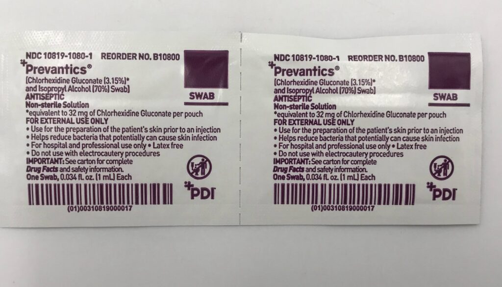 PDI B10800 Prevantics Antiseptic Non-Sterile Swab 0.034 fl. oz. (1 mL ...