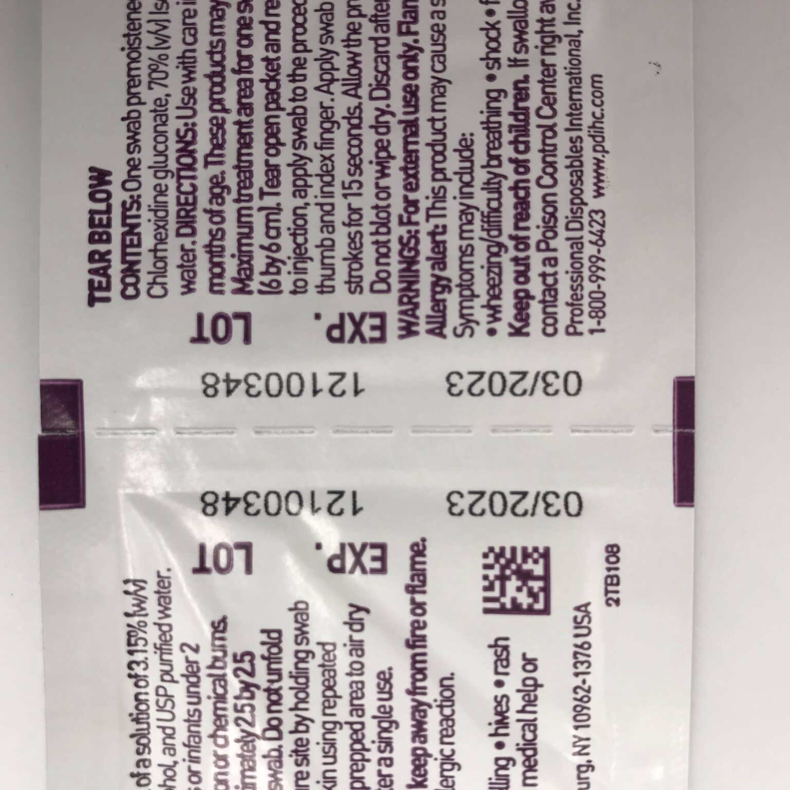 PDI B10800 Prevantics Antiseptic Non-Sterile Swab 0.034 fl. oz. (1 mL ...