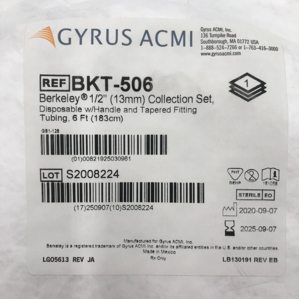 GYRUS BKT-506 Berkeley 1/2″ Collection Set, Disposable W/Handle And ...