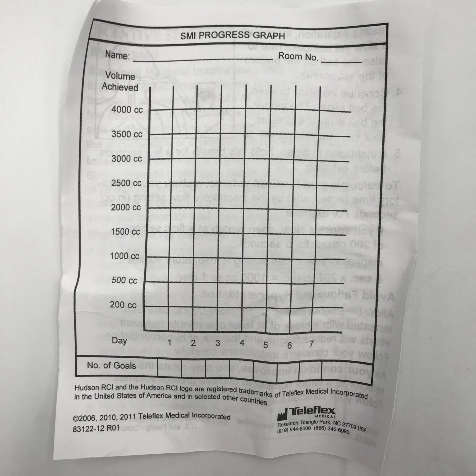 TeleFlex 1750 Hudson RCI Incentive Spirometer - GB TECH USA