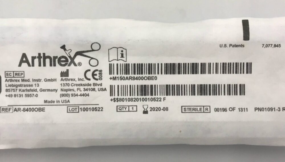 ARTHREX AR-8400OBE CoolCut Burr, Oval, 8 Flute, 4.0mm, 13cm (X) – GB ...