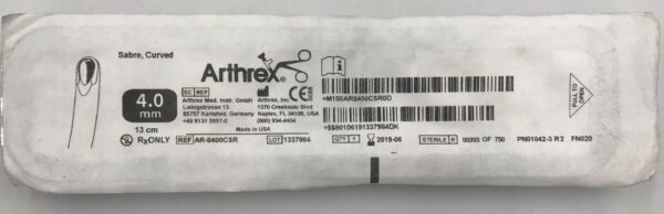 Arthrex AR-8400CSR Sabre, Curved 4mm 13cm (x) - GB TECH USA